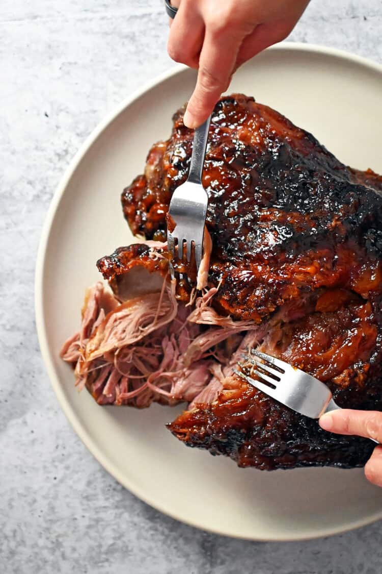 Easy Pork Shoulder Roast with Peach Glaze - Nom Nom Paleo®
