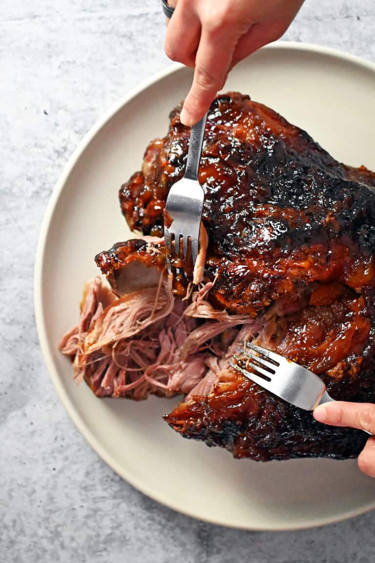 Easy Pork Shoulder Roast with Peach Glaze - Nom Nom Paleo®