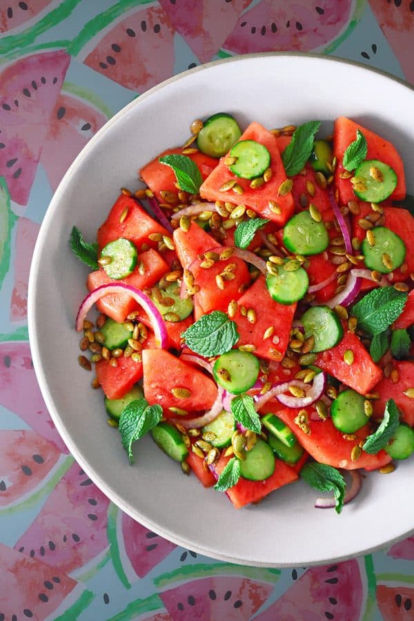 Mexican Watermelon and Cucumber Salad - Nom Nom Paleo®
