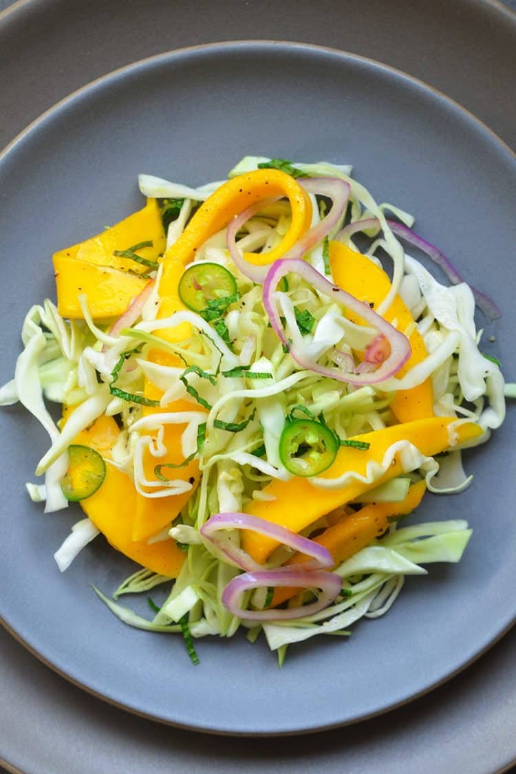 Spicy Mango Cabbage Slaw (Whole30, Vegan) - Nom Nom Paleo®