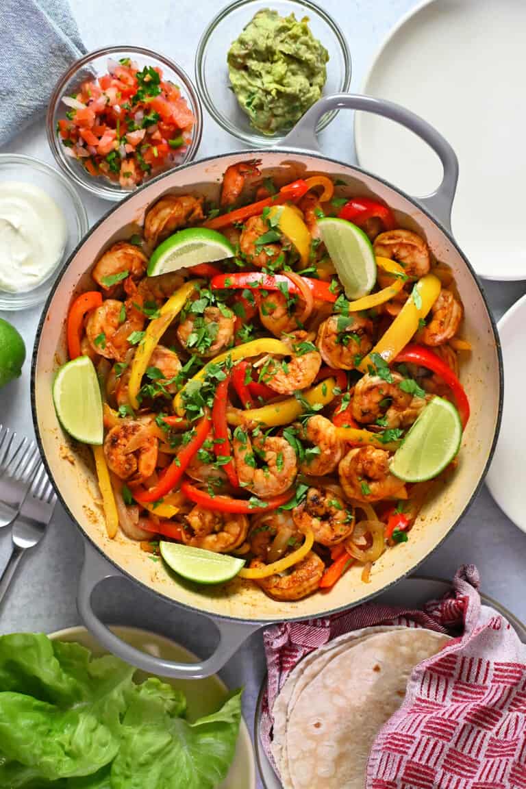 One-Skillet Shrimp Fajitas - Nom Nom Paleo®